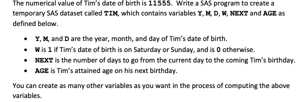 Solved The numerical value of Tim's date of birth is 11555. | Chegg.com