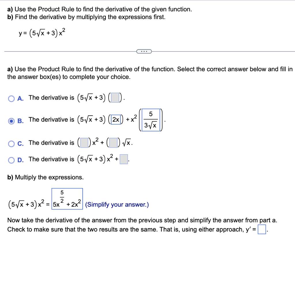 solved-a-use-the-product-rule-to-find-the-derivative-of-chegg