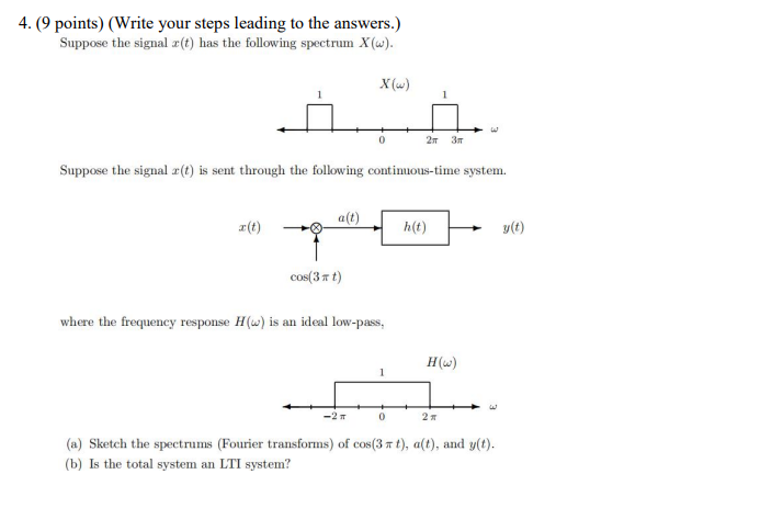 Solved 4. (9 points) (Write your steps leading to the | Chegg.com