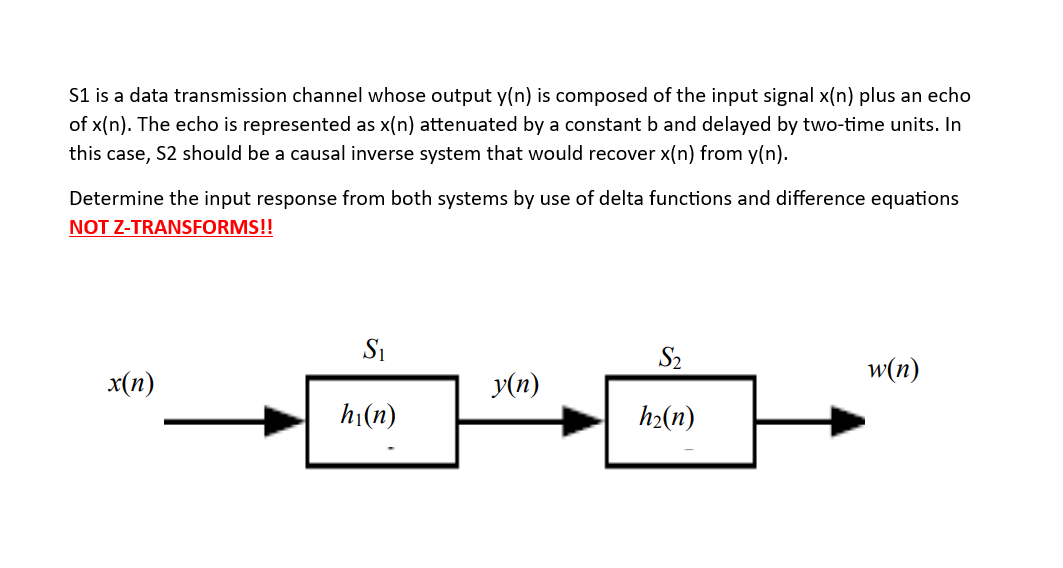 Solved S1 is a data transmission channel whose output y(n) | Chegg.com