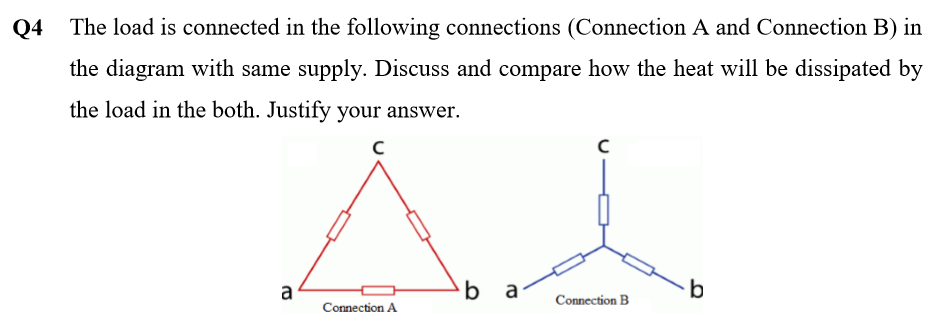 Solved Q4 The load is connected in the following connections | Chegg.com