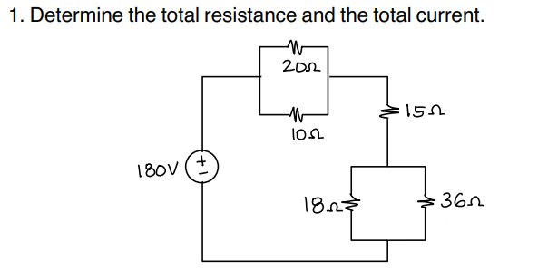 Solved 1. Determine the total resistance and the total | Chegg.com