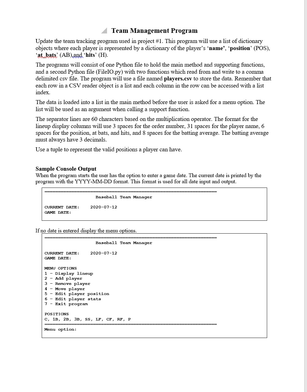 Solved Can someone help me **update my previous program | Chegg.com