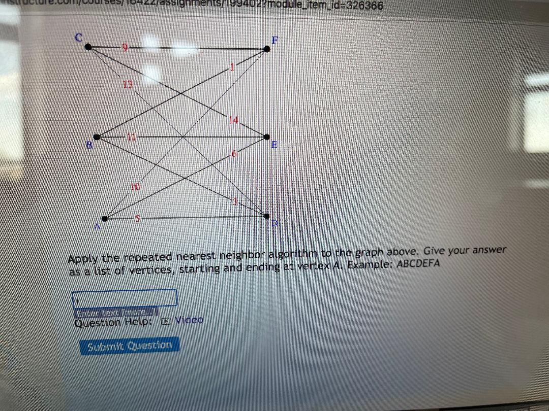 Solved Apply the repeated nearest neighbor algorithm to the | Chegg.com