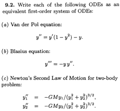 Solved 9.2. Write each of the following ODEs as an | Chegg.com