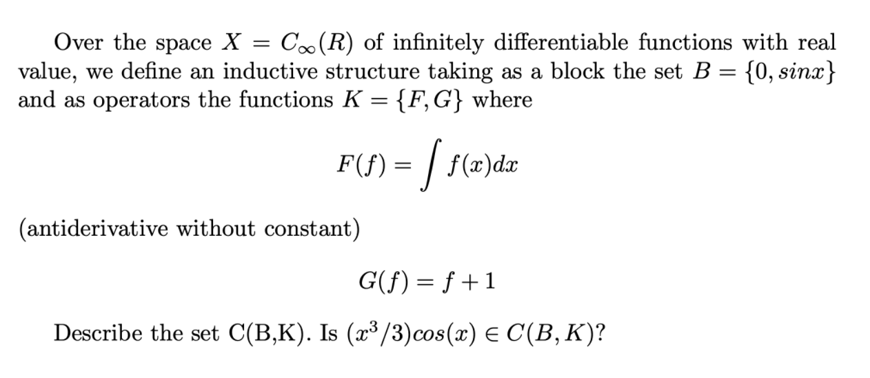= Over the space X C-(R) of infinitely differentiable | Chegg.com