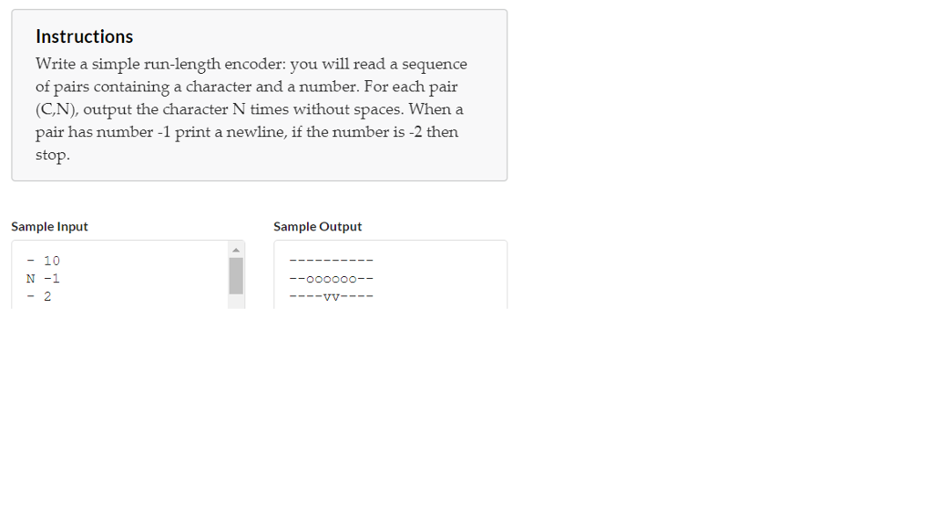 Solved Instructions Write a simple run-length encoder: you | Chegg.com