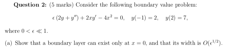 Question 2: (5 marks) Consider the following boundary | Chegg.com