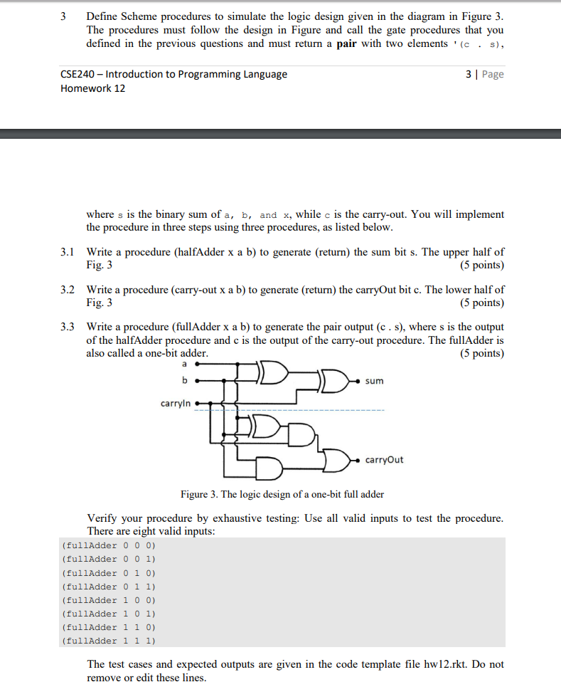 3Define Scheme procedures to simulate the logic | Chegg.com
