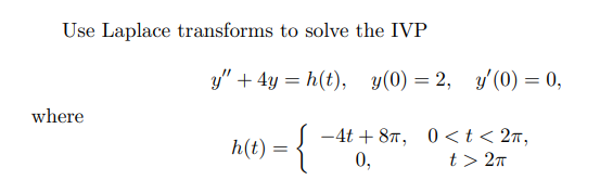Solved Use Laplace transforms to solve the IVP \\[ | Chegg.com