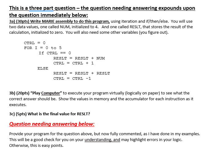 Solved This is a three part question - the question needing | Chegg.com