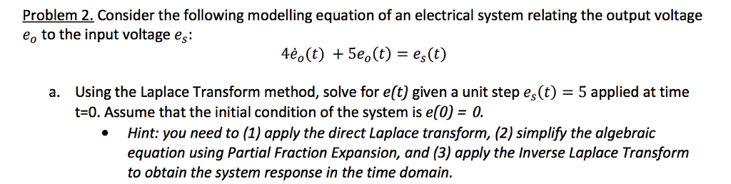 Solved Problem 2. Consider the following modelling equation | Chegg.com