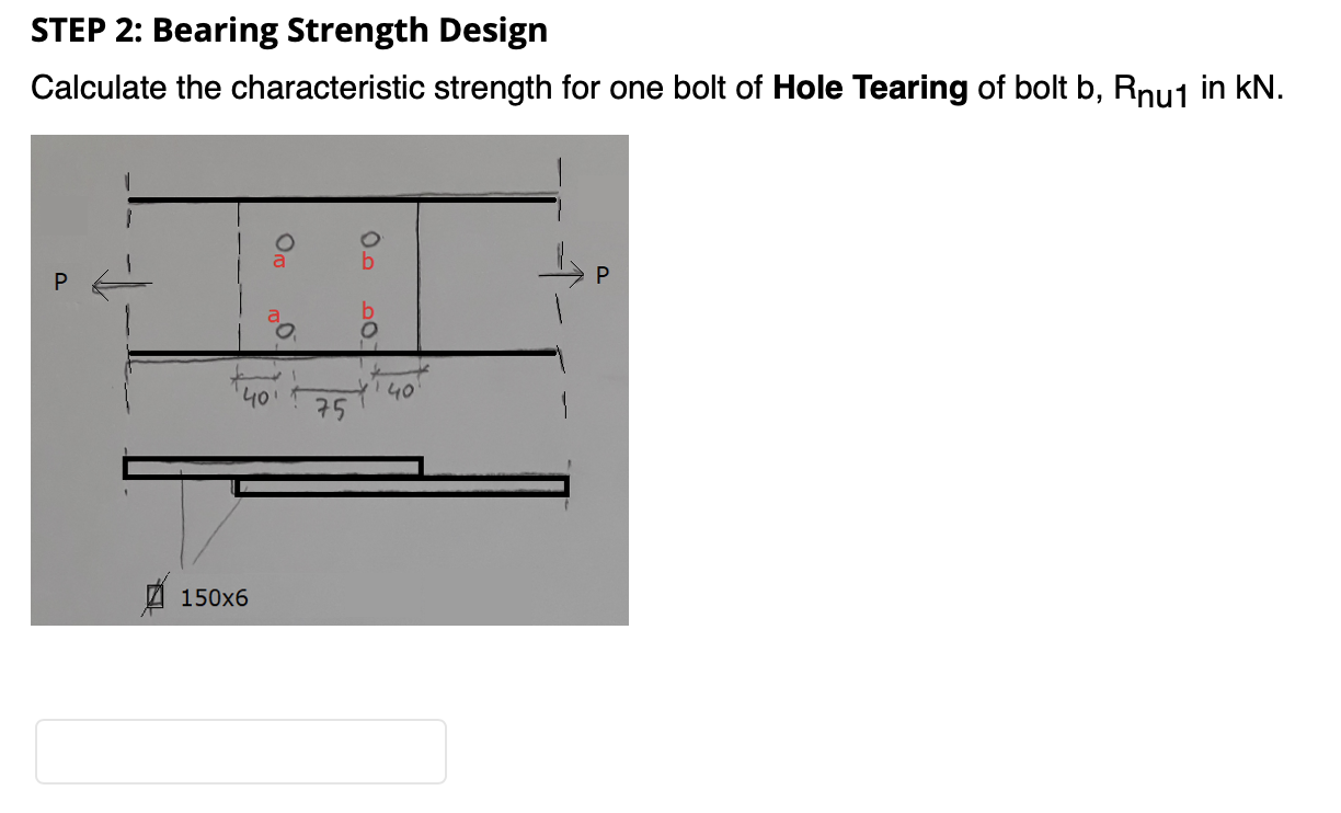 Solved STEP 2: Bearing Strength Design Calculate the | Chegg.com