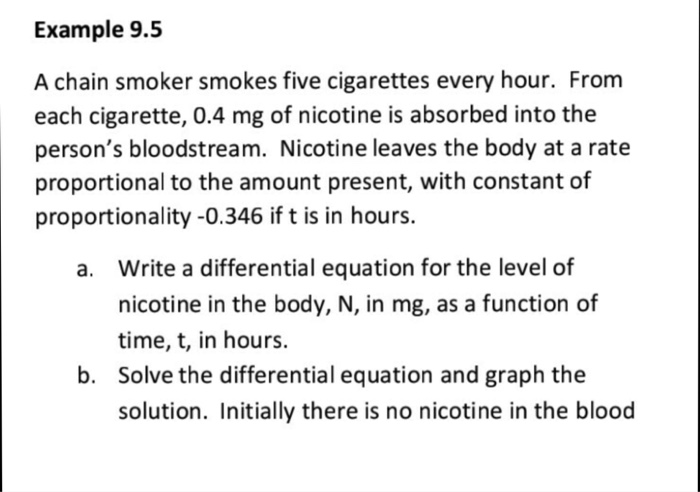 Solved Example 9.5 A chain smoker smokes five cigarettes | Chegg.com