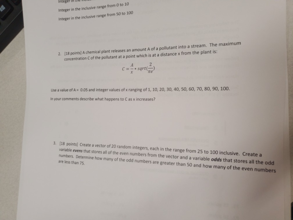 Solved Integér lH Integer in the inclusive range from 0 to | Chegg.com