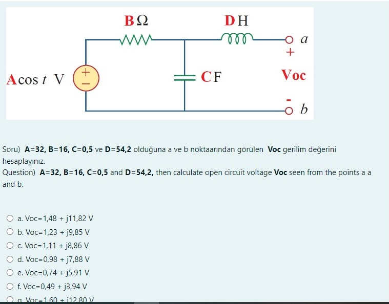 Solved Soru) A=32,B=16,C=0,5 ve D=54,2 olduğuna a ve b | Chegg.com