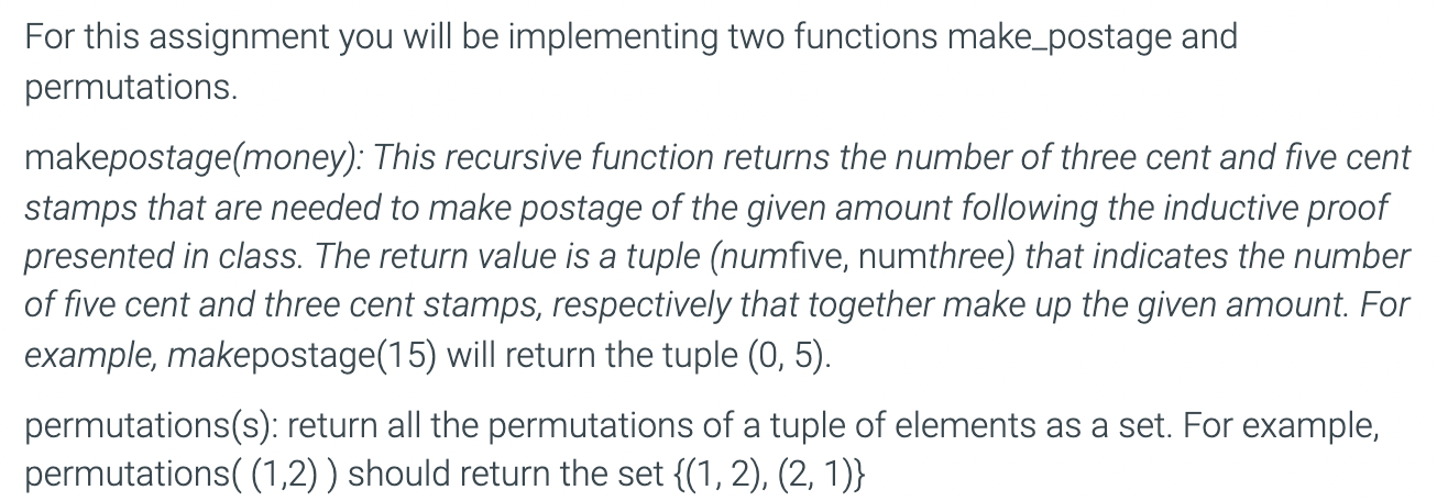Solved For this assignment you will be implementing two | Chegg.com