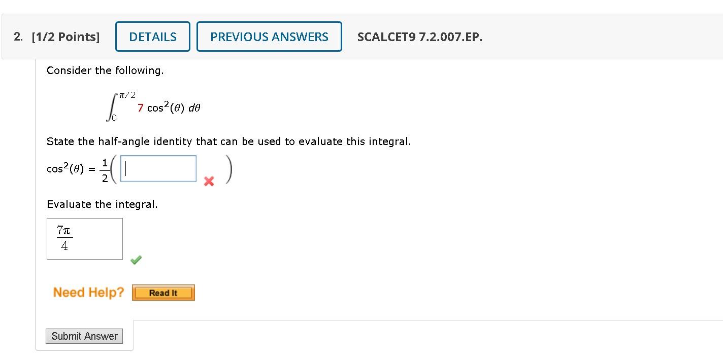 Solved 2. [1/2 Points] DETAILS PREVIOUS ANSWERS SCALCET9 | Chegg.com