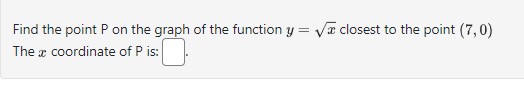 Solved Find the point P on the graph of the function y=x | Chegg.com