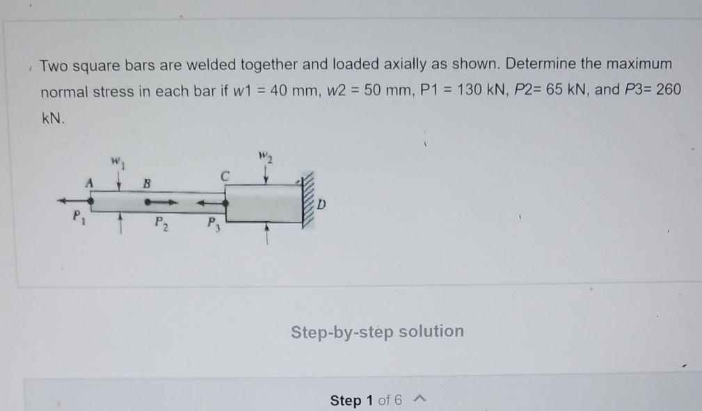 Solved Two square bars are welded together and loaded | Chegg.com