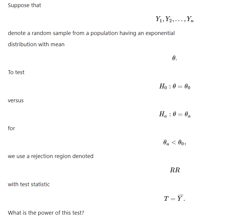 Solved Suppose that Y1,Y2, ..., Yn denote a random sample | Chegg.com
