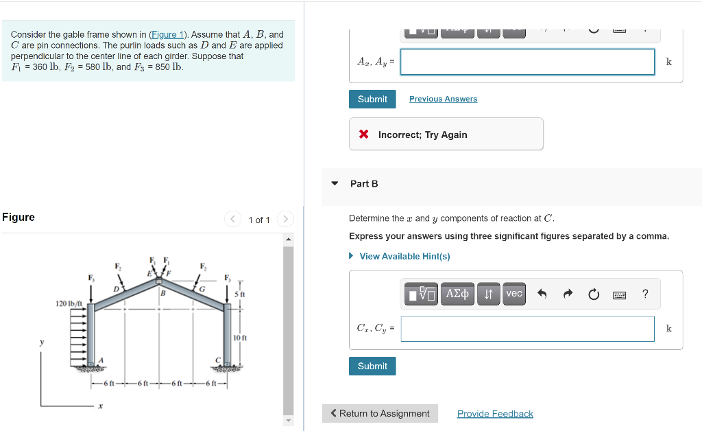 Solved Consider the gable frame shown in (Figure 1). Assume | Chegg.com