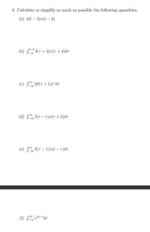 Solved 3. Calculate or simplify as much as possible the | Chegg.com