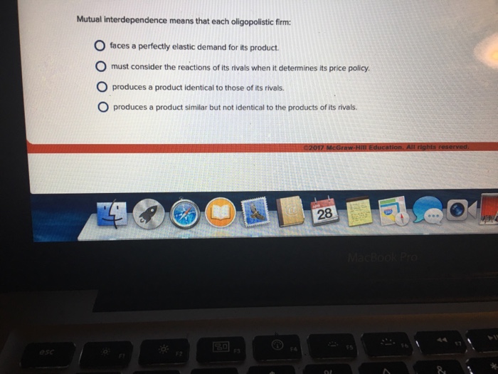Solved Mutual interdependence means that each oligopolistic | Chegg.com