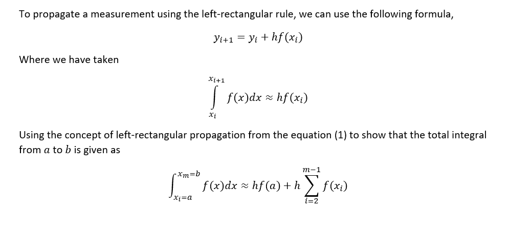 Solved To propagate a measurement using the left-rectangular | Chegg.com