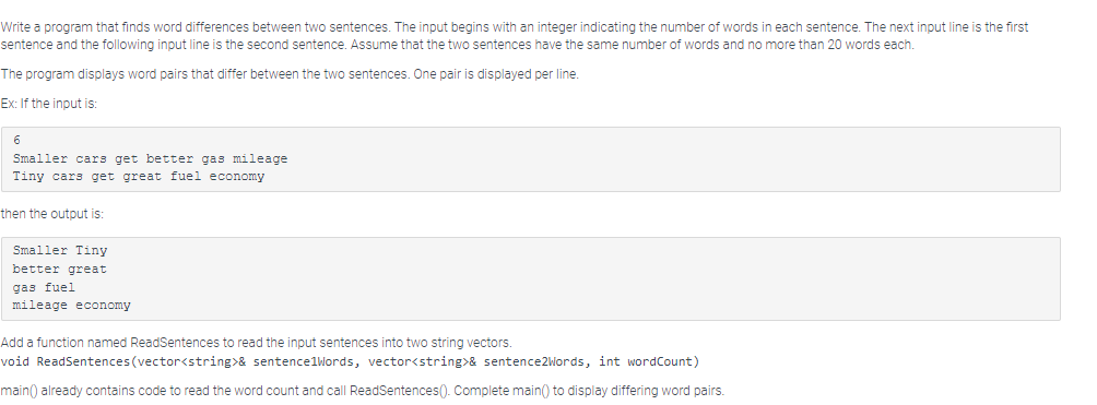 Solved C++ Replacement words Write a program that finds | Chegg.com