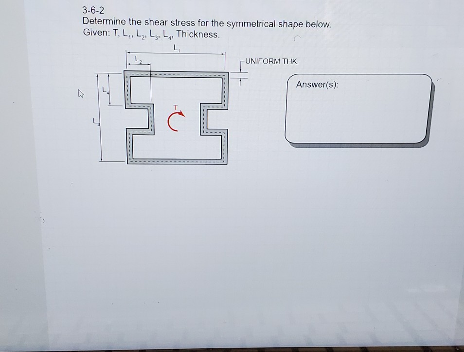 Solved determine the shear stress for the symmetrical shape | Chegg.com