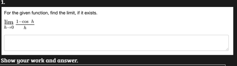Solved For the given function, find the limit, if it exists. | Chegg.com