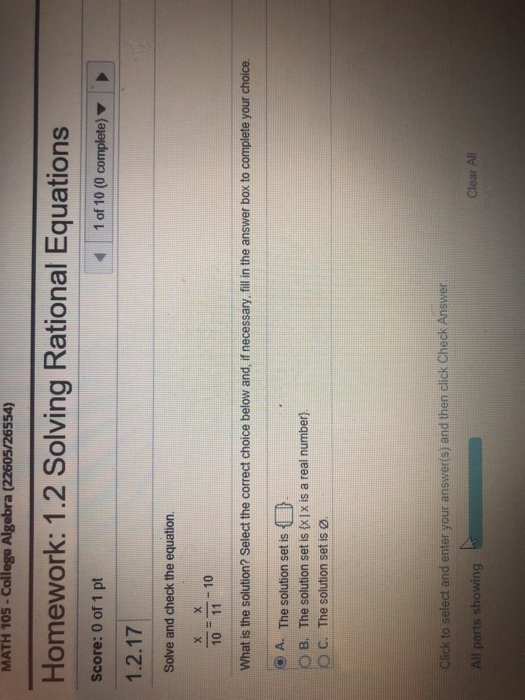 Solved MATH 105- College Algebra (22605/26554) Homework: 1.2 | Chegg.com