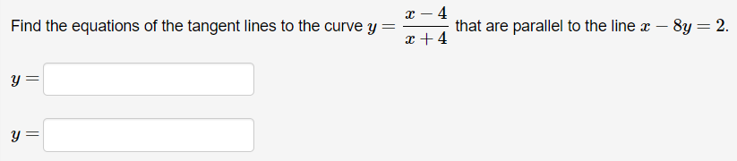 Solved Find the equations of the tangent lines to the curve | Chegg.com
