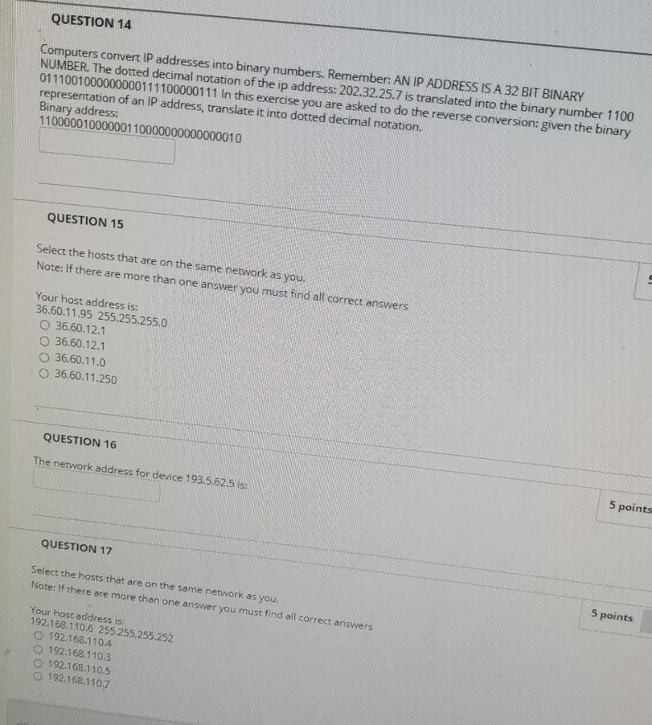Solved QUESTION 9 Select the hosts that are on the same | Chegg.com