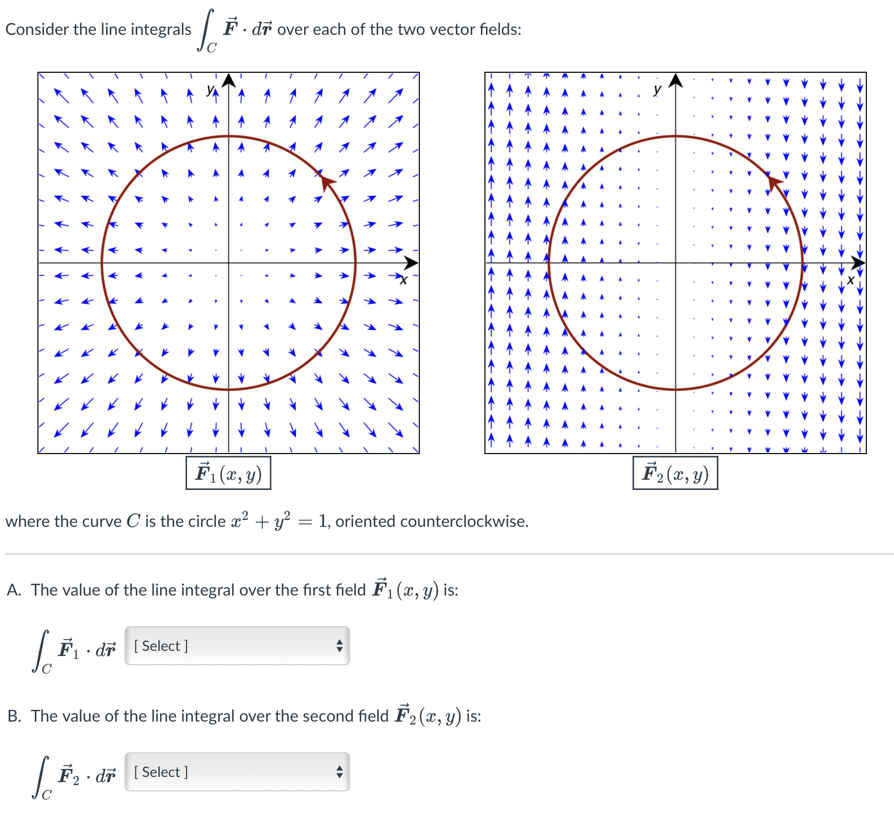 Solved Consider the line integrals ∫C﻿vec(F)*dvec(r) ﻿over | Chegg.com