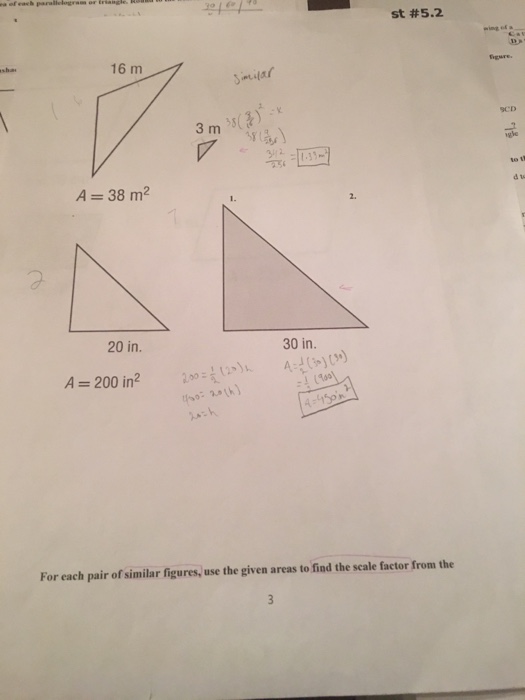 Solved Areas of Similar Figures For each pair of similar | Chegg.com