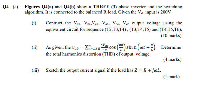 Solved Figures Q4(a) and Q4(b) show a THREE (3) phase | Chegg.com