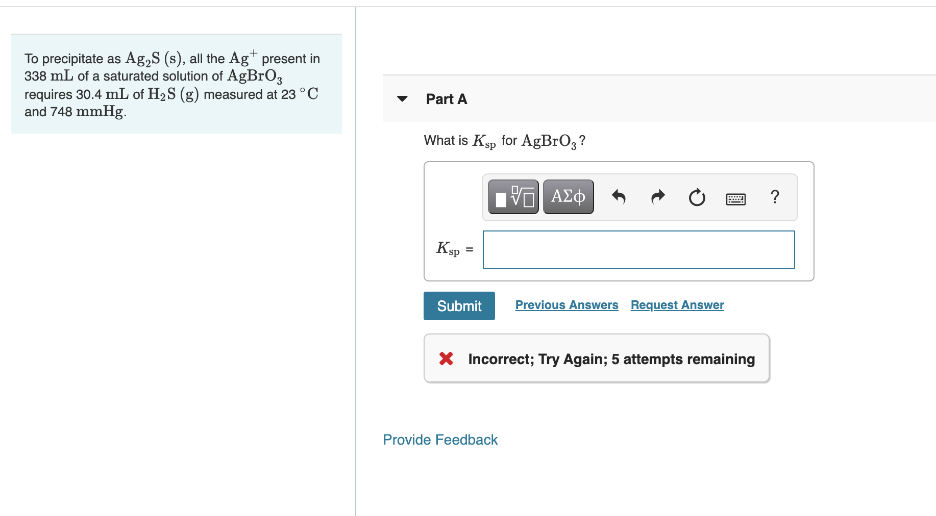 Solved To precipitate as Ag2S (s), all the Ag+ present in | Chegg.com