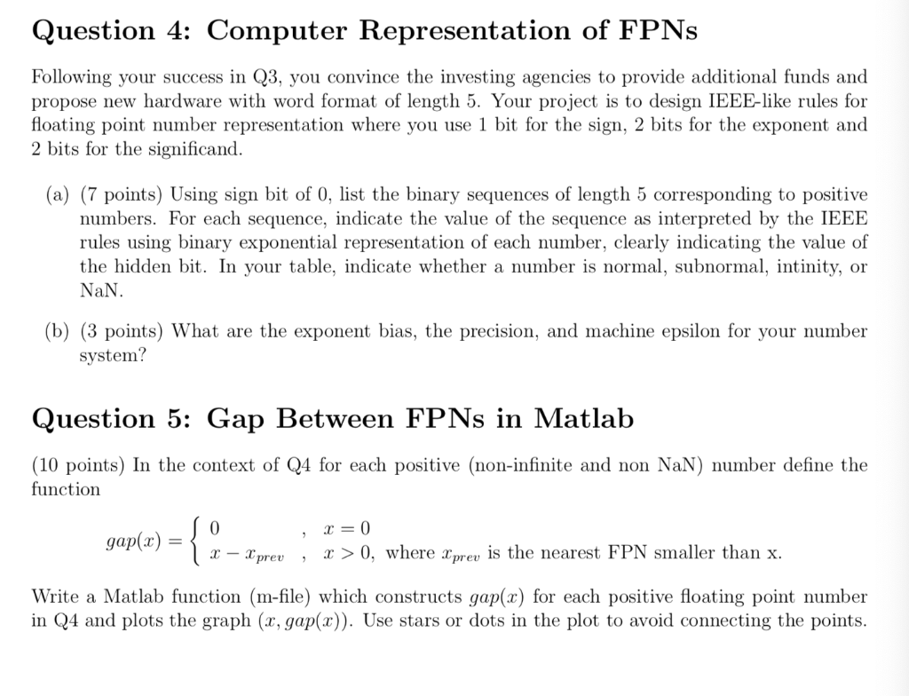 Write a MatLab function in Q5 please. Q5.In the | Chegg.com