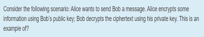 Solved Consider the following scenario: Alice wants to send | Chegg.com