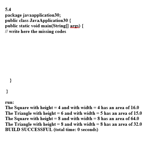 Solved 5.2 package javaapplication30; public class Square | Chegg.com