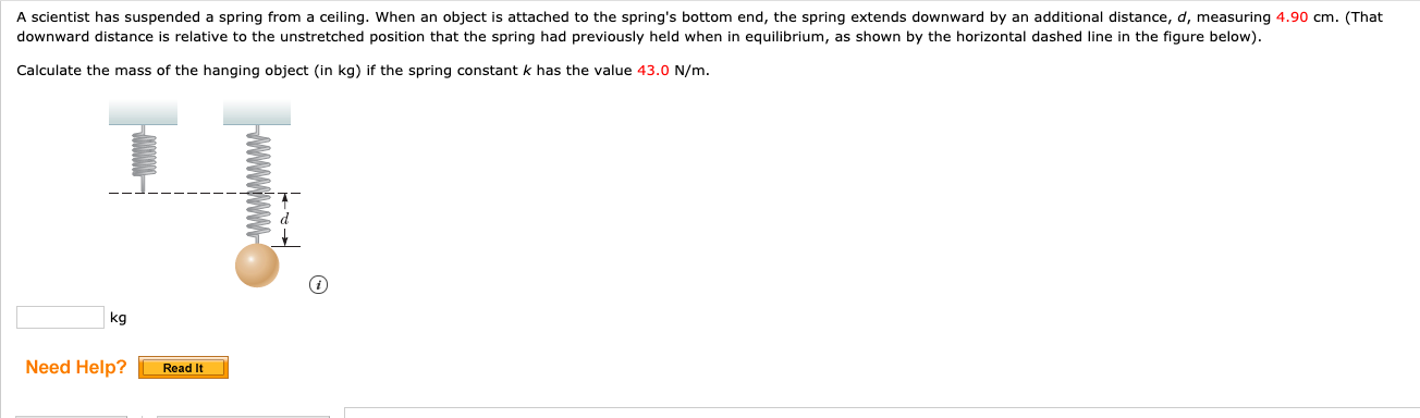 Solved A scientist has suspended a spring from a ceiling. | Chegg.com