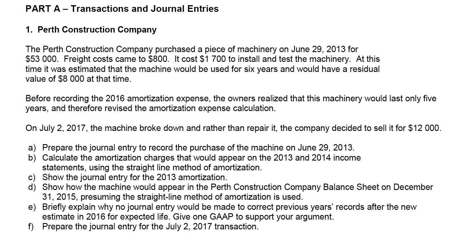 Solved PART A - Transactions and Journal Entries 1. Perth | Chegg.com