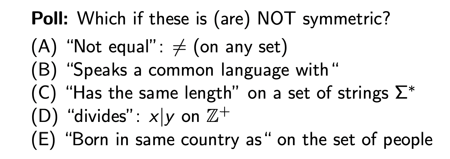 Solved Poll: Which if these is (are) ﻿NOT symmetric?(A) | Chegg.com