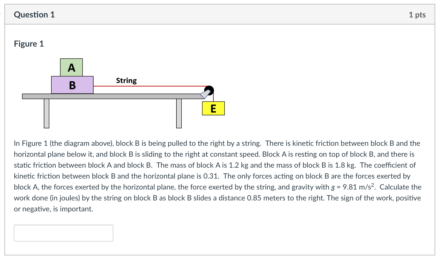 Solved Question 1 1 pts Figure 1 A String B E In Figure 1 | Chegg.com