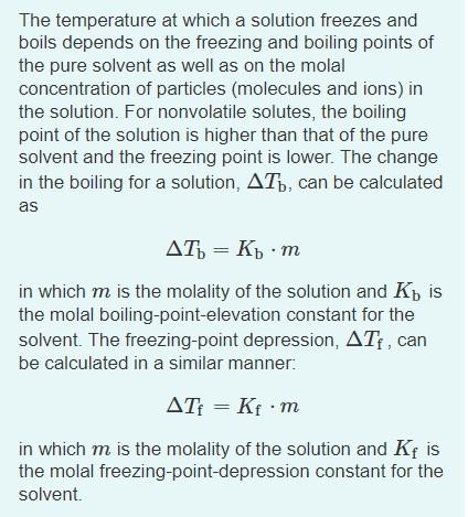 [Solved]: The temperature at which a solution freezes and
