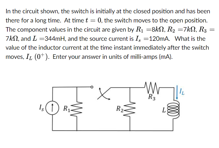 Solved = In the circuit shown, the switch is initially at | Chegg.com