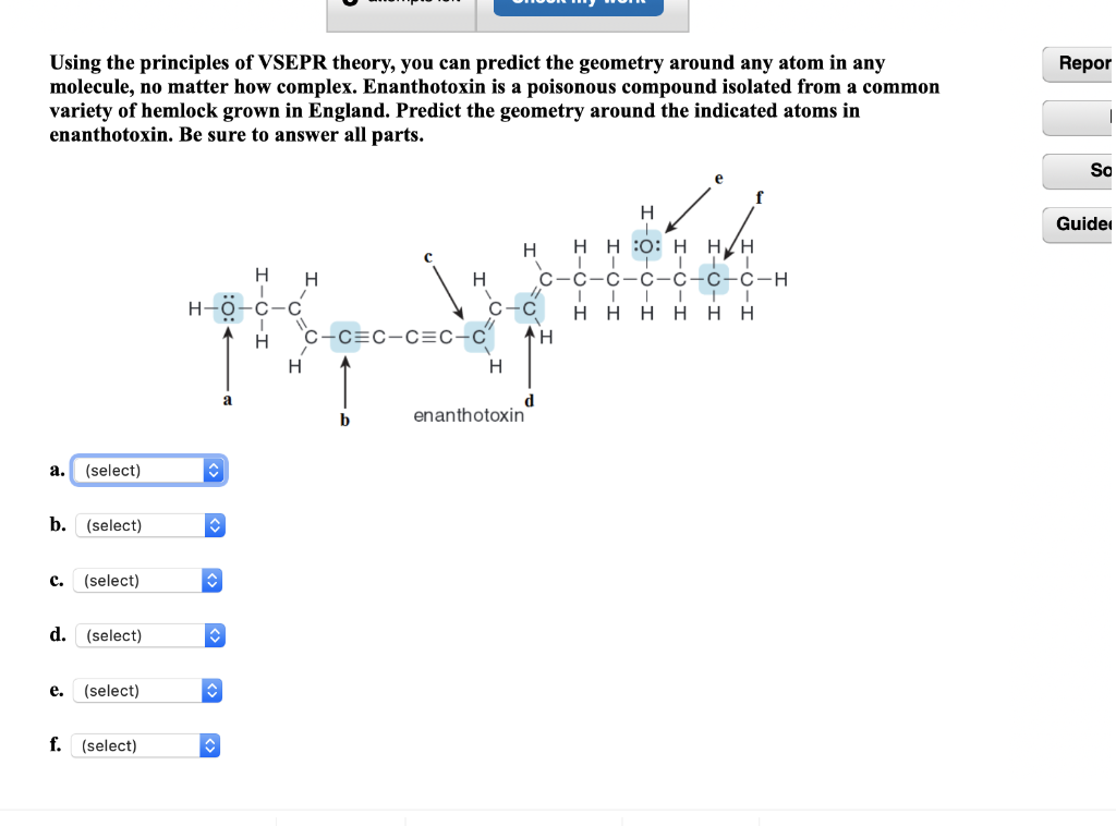Solved Repor Using the principles of VSEPR theory, you can | Chegg.com