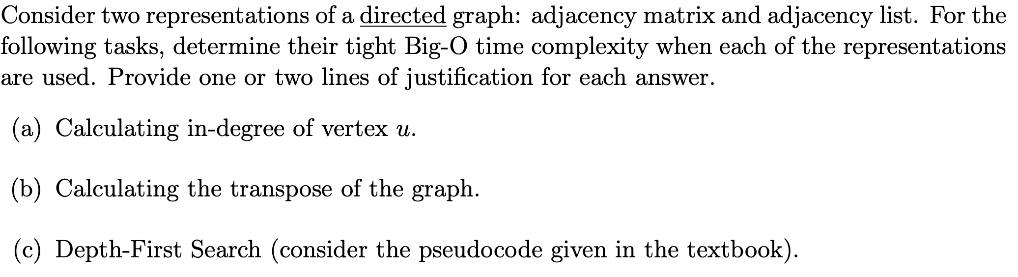 Solved а Consider two representations of a directed graph: | Chegg.com